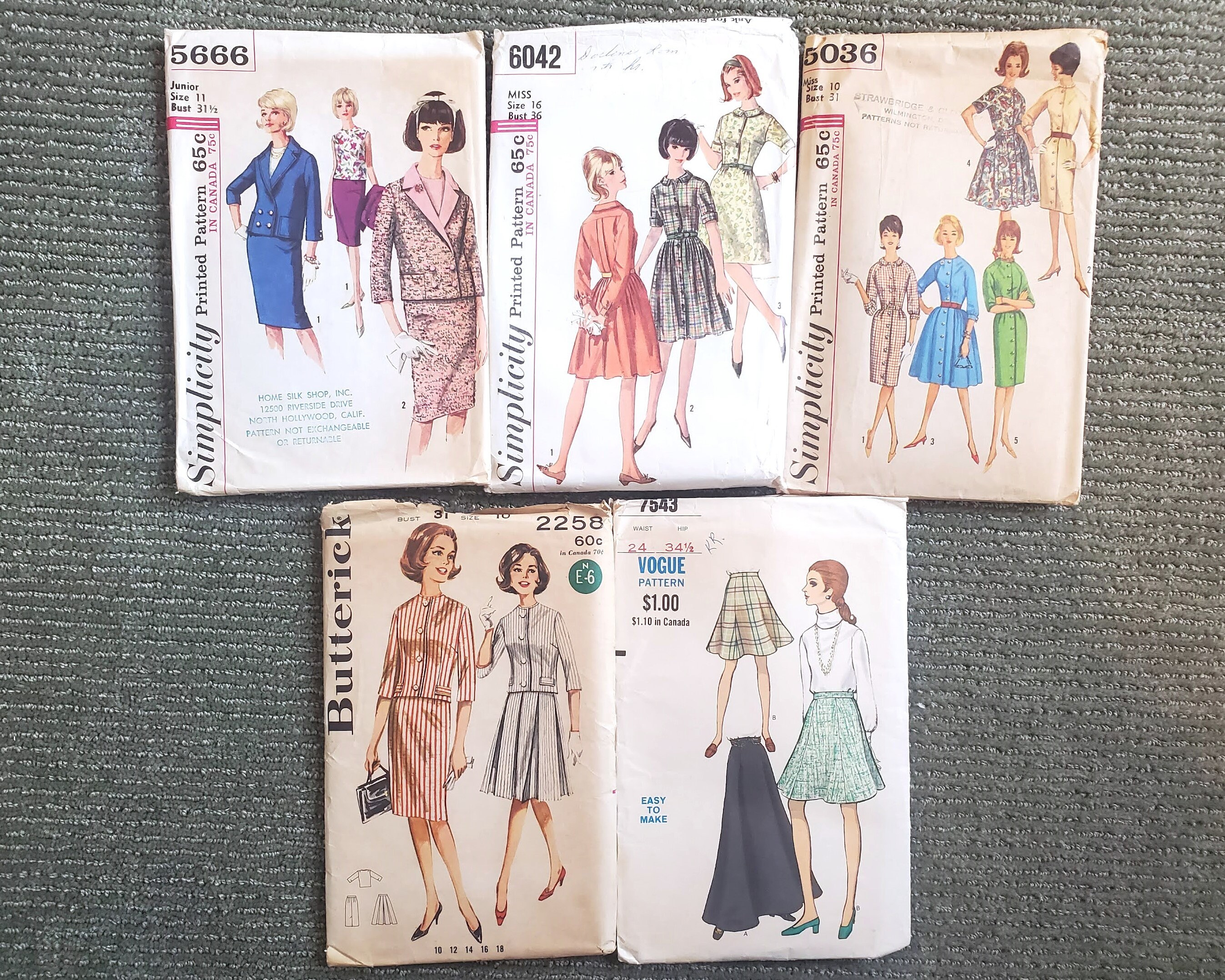 You Choose 1960's Vintage Patterns Skirt Sets, Dresses, Flared Skirt ...
