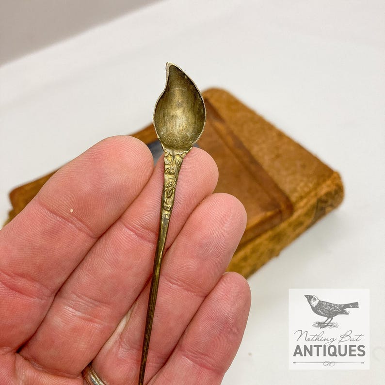Antique Victorian Snuff Box With Snuff Spoon, Lacquered Paper Mache ...