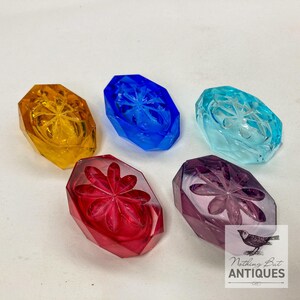 RARE Victorian Antique Cut Crystal Salt Dips Cellars, Multicolored Sold ...