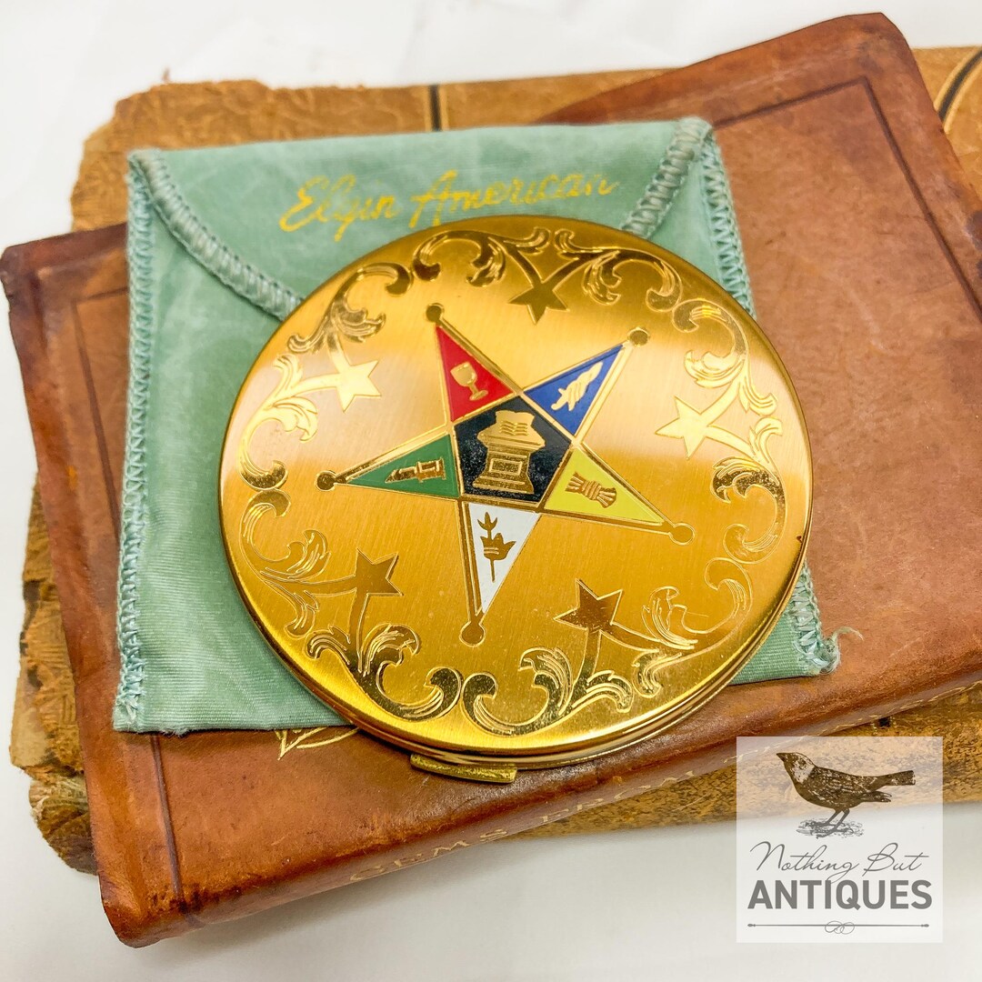 Vintage MCM Compact, Masonic Star With Order of Eastern Star With ...