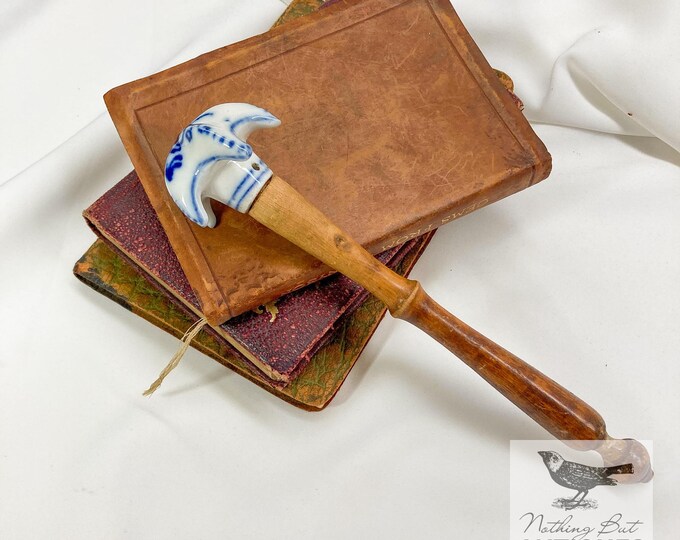 Antique German Blue Onion Porcelain Chocolate Whisk With Original Wood ...