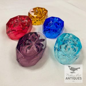 RARE Victorian Antique Cut Crystal Salt Dips Cellars, Multicolored Sold ...