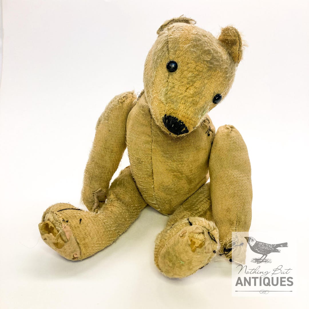 Antique German Teddy Bear Jointed Mohair, Well Loved 13 In., Ca. 1900 ...