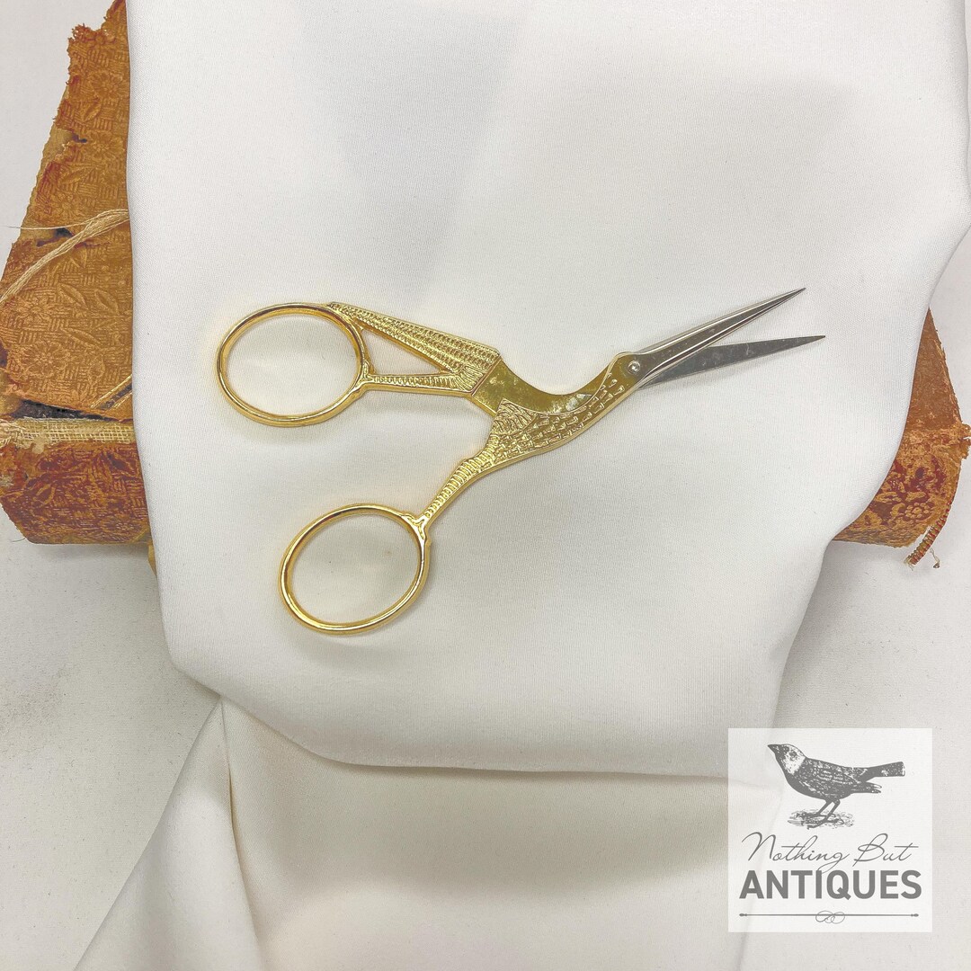 Vintage Hoffritz Stork Embroidery Thread Snip Scissors With Pouch, Ca ...