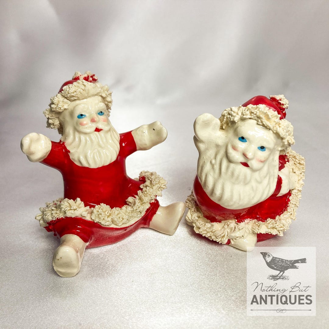 Vintage MCM Christmas Spaghetti Santa Claus Salt & Pepper Shakers, Ca ...