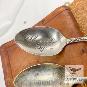 Antique Sterling Silver Souvenir Spoons, Kansas City MO, Fort Smith ARK ...