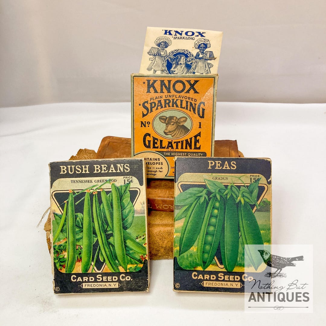 Antique Depression-era Seed Boxes & Knox Gelatine Box With Envelope ...