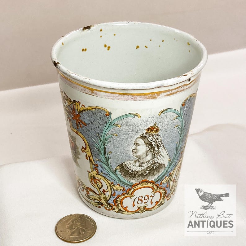 Antique Queen Victoria 1897 Jubilee RARE Enamelware Commemorative ...