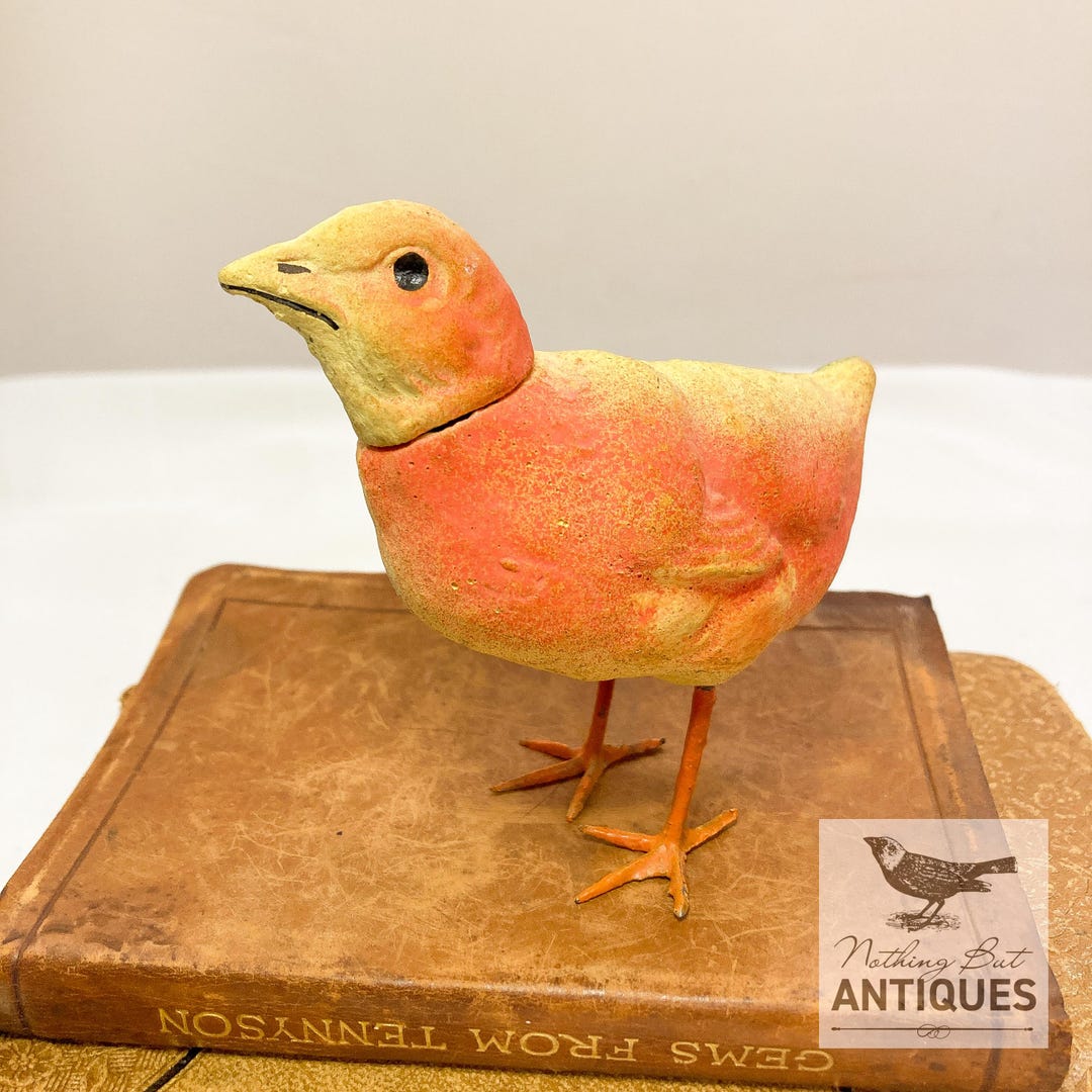 RARE Antique Victorian Easter Chick Paper Mache Candy Container With ...