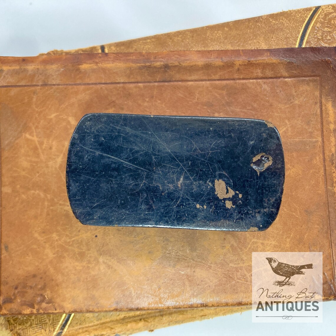 Antique Victorian Snuff Box With Snuff Spoon, Lacquered Paper Mache ...