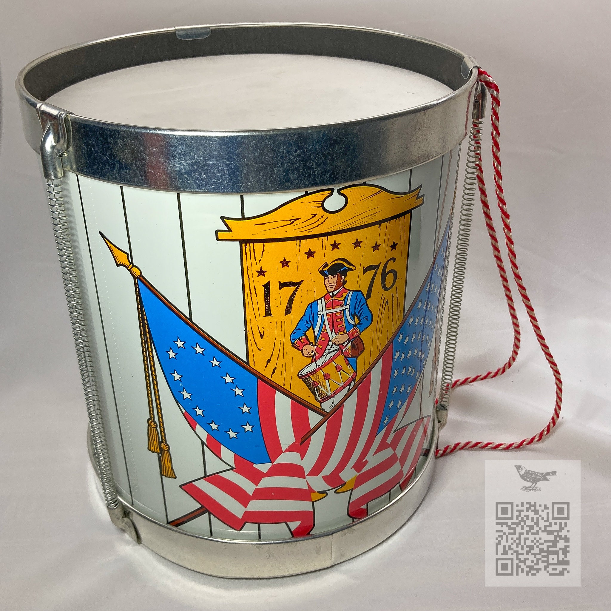 Vintage 4th of July Patriotic 1776 Bi-centennial Tin Toy Drum, CHEIN ...