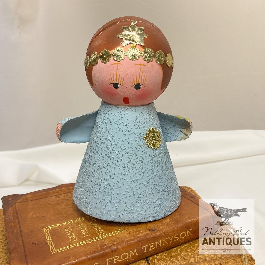 Antique Putz Large Christmas Angel, Made in W. Germany U.S. Zone, Ca ...