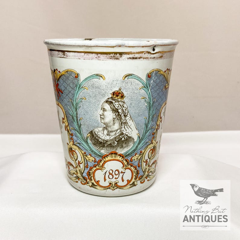 Antique Queen Victoria 1897 Jubilee RARE Enamelware Commemorative ...