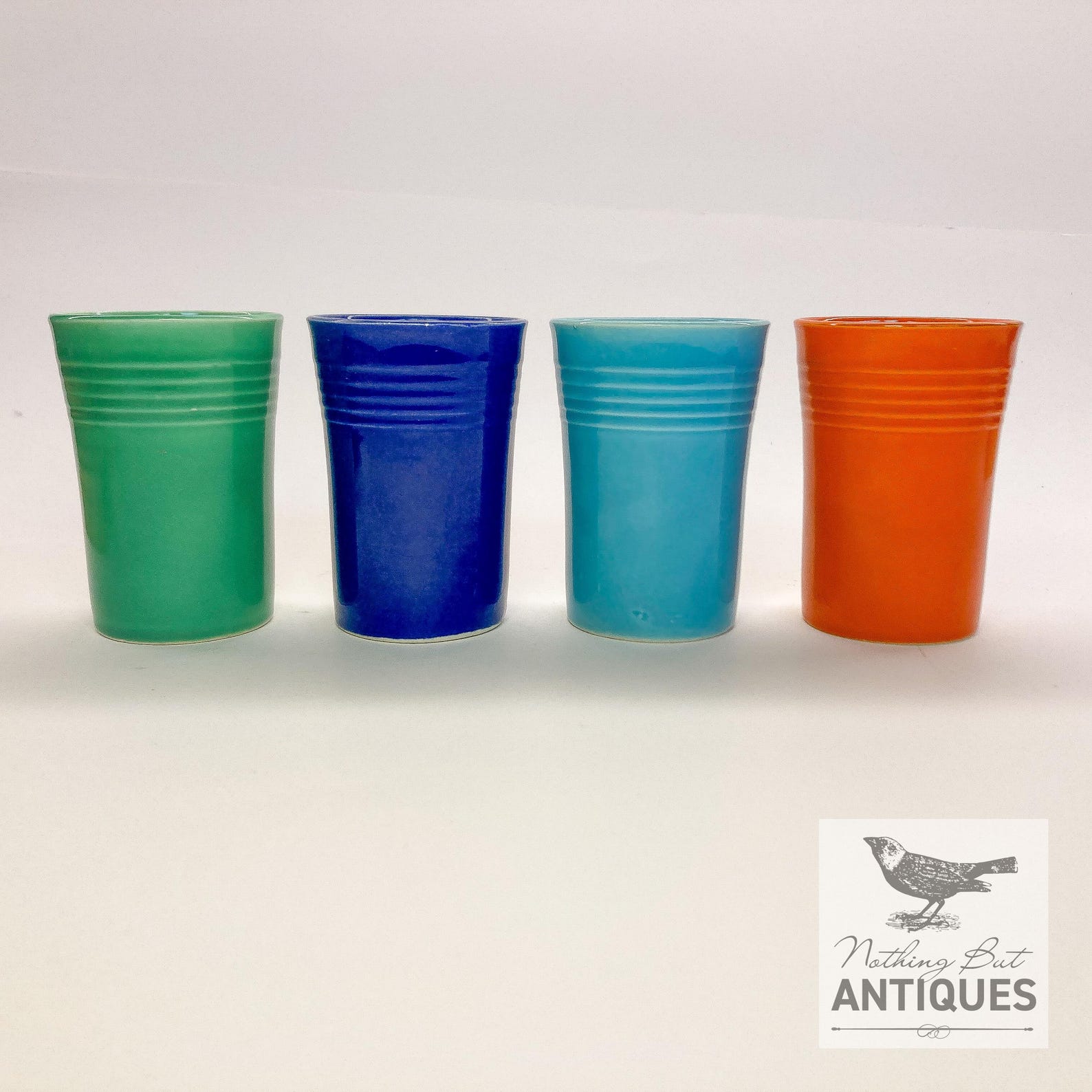 Vintage Antique Fiesta Ware Juice Tumbler Glasses in Original Colors ...
