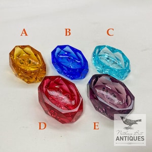 RARE Victorian Antique Cut Crystal Salt Dips Cellars, Multicolored Sold ...