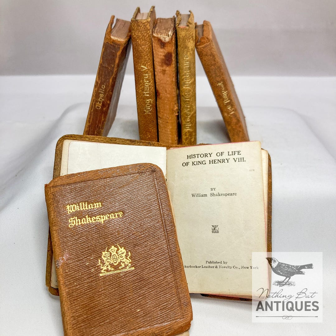 Antique Shakespeare Miniature Book Collection, Knickerbocker Leather ...