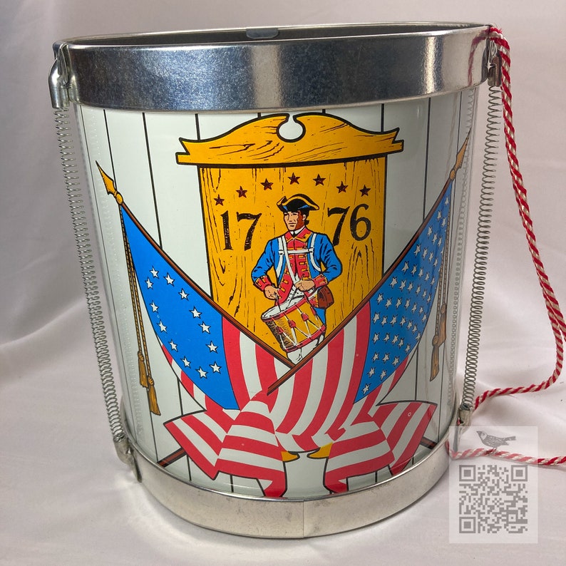 Vintage 4th of July Patriotic 1776 Bi-centennial Tin Toy Drum, CHEIN ...
