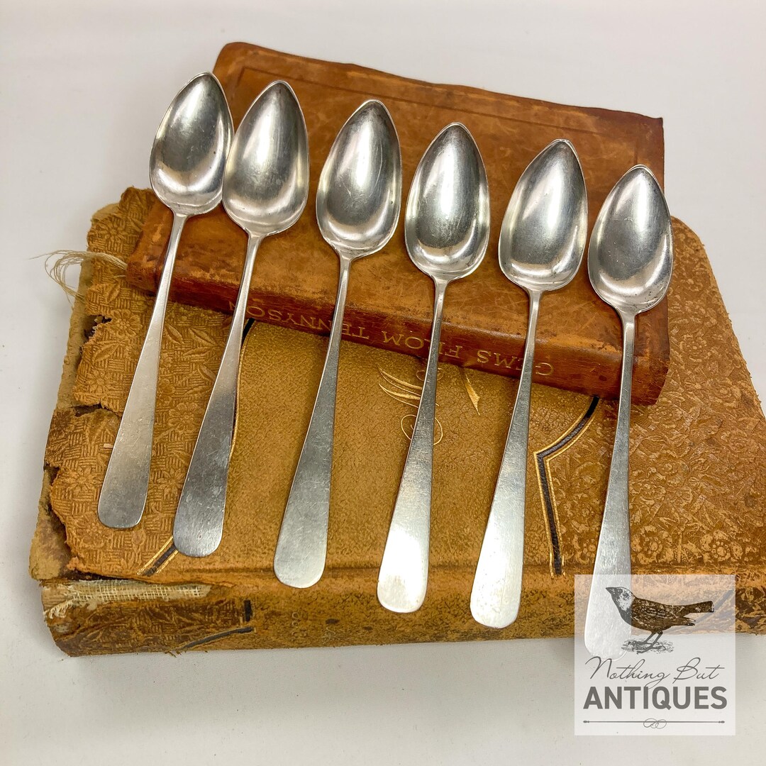 Antique Tea Spoons Teaspoons, Coin Silver Civil War Era, Set of 6, Ca ...