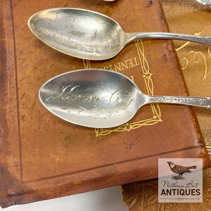 Antique Sterling Silver Souvenir Spoons, Kansas City MO, Fort Smith ARK ...
