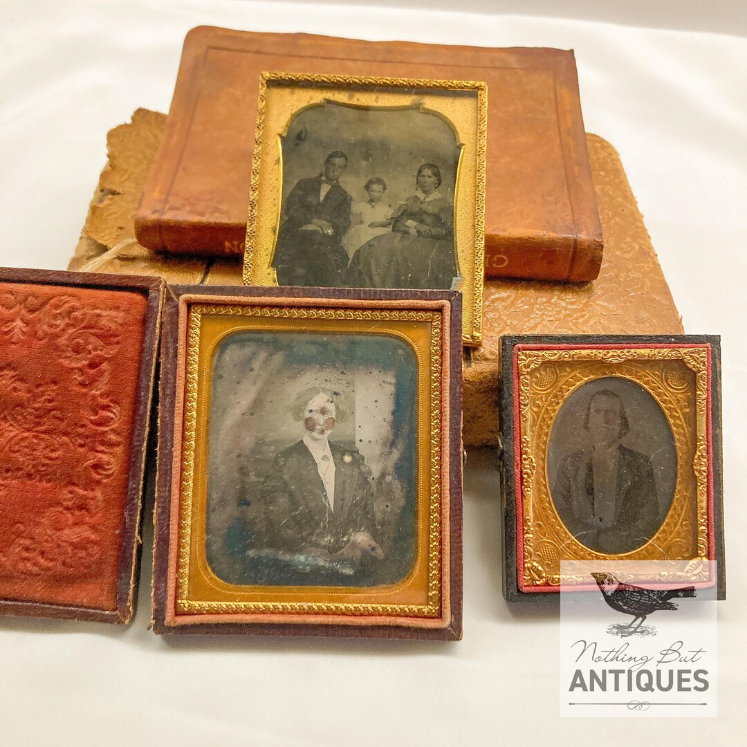 Antique Victorian Tin Types Early Photographic Portraits, Daguerrotype ...