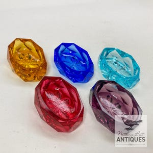 RARE Victorian Antique Cut Crystal Salt Dips Cellars, Multicolored Sold ...