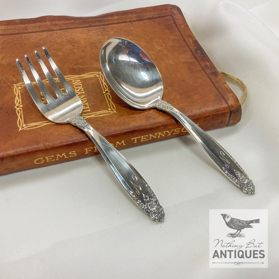 Vintage Sterling Silver Baby Fork and Spoon Set, Prelude Pattern ...
