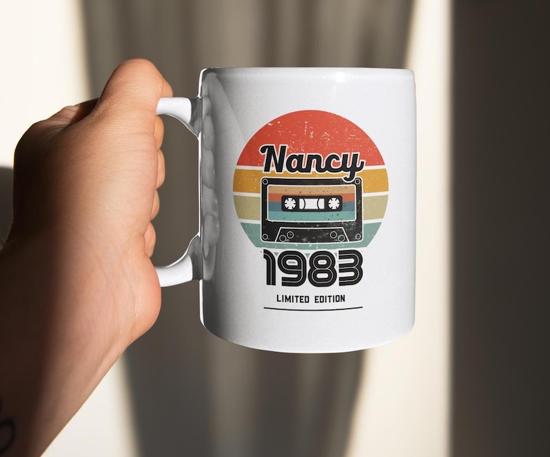 Custom Retro Name Mug | Personalized 80s Vintage Coffee Cup Gift - Etsy
