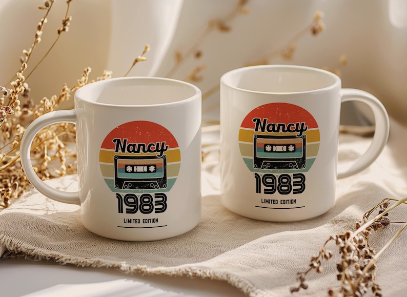 Custom Retro Name Mug | Personalized 80s Vintage Coffee Cup Gift - Etsy