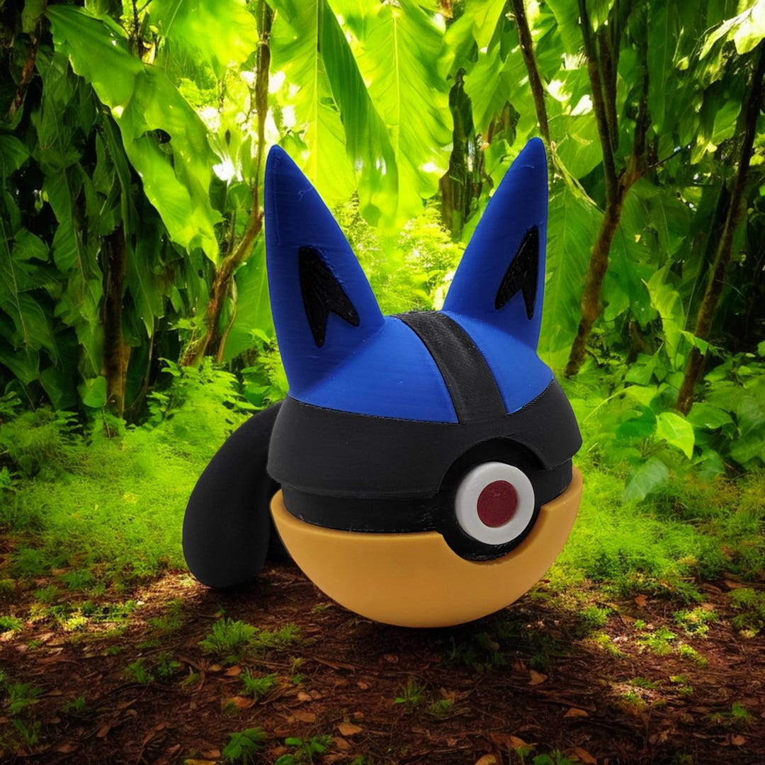 Lucario Pokeball 3D Printed Model - Poke Balls Game Collectible ...