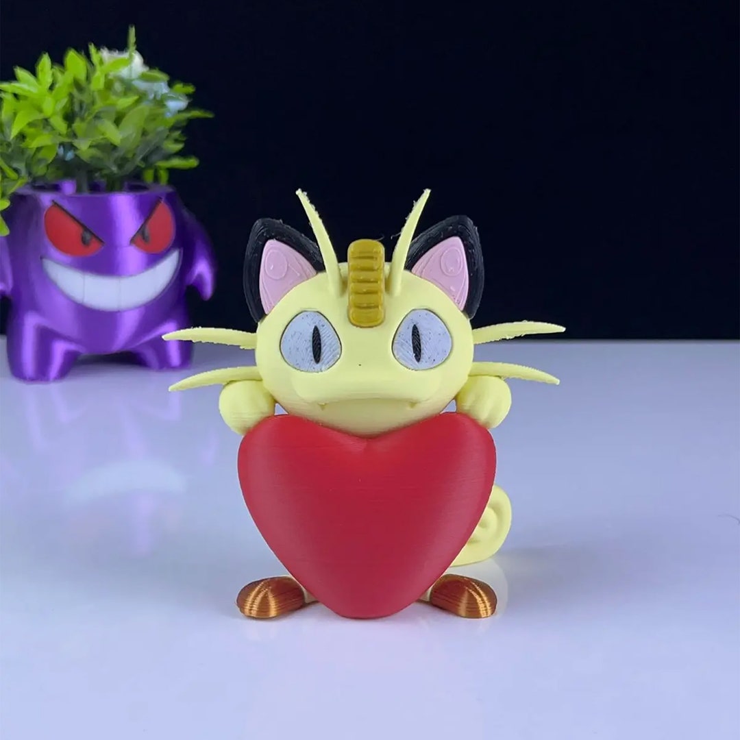 Heartful Meowth 3D Printed Model Pokemon Game Collectible Figurine Fan ...