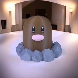 Diglett Container 3D Printed Model - Pokemon Game Collectible Figurine ...