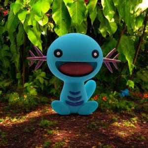 Happy Wooper 3D Printed Model - Pokemon Game Collectible Figurine Fan ...