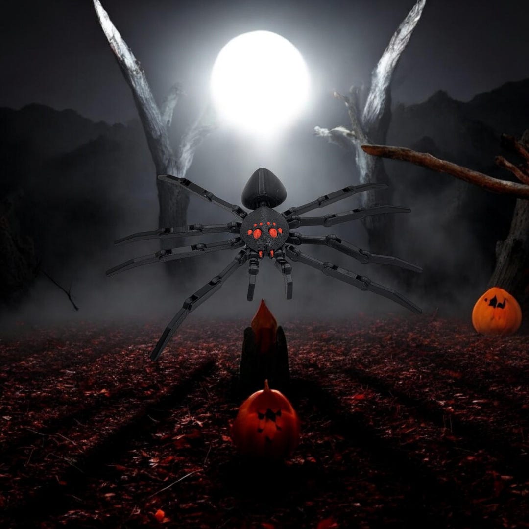 Articulated Spider 3D Printed Model - Halloween Game Collectible ...
