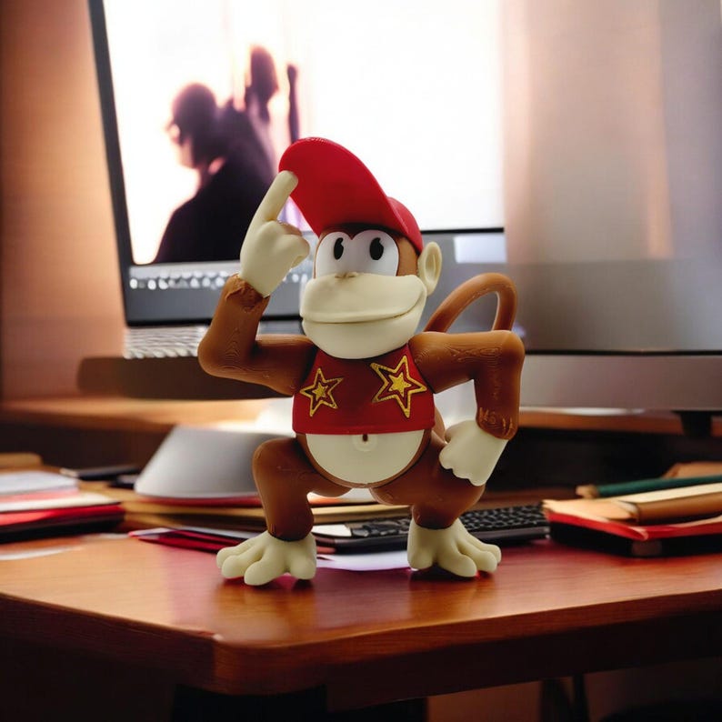 Diddy Kong 3D Printed Model - Game Collectible Figurine Fan Art Desk ...