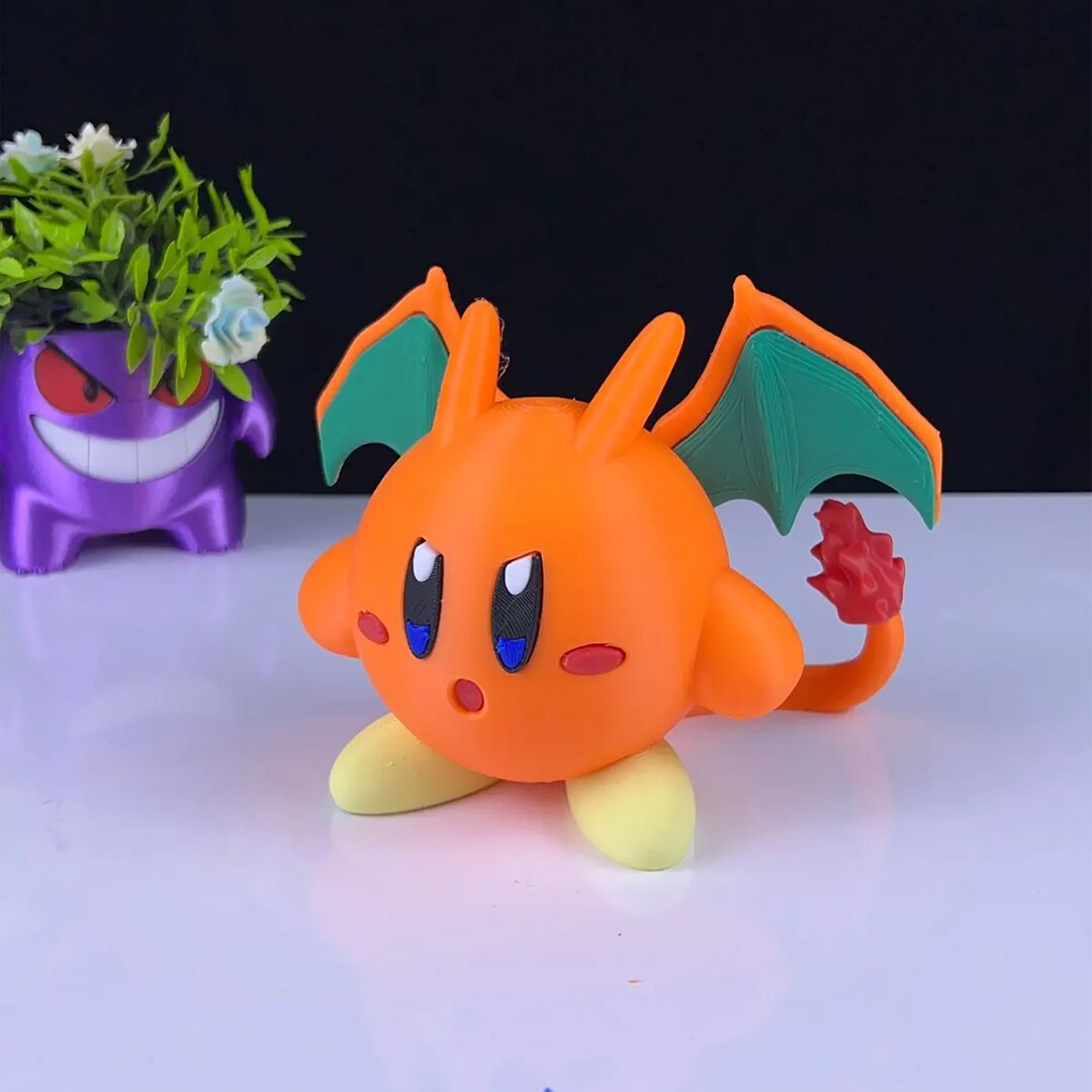 Kirby Charizard 3D Printed Model Kirby Pokemon Game Collectible Figurine Fan Art Desk Pet - Etsy