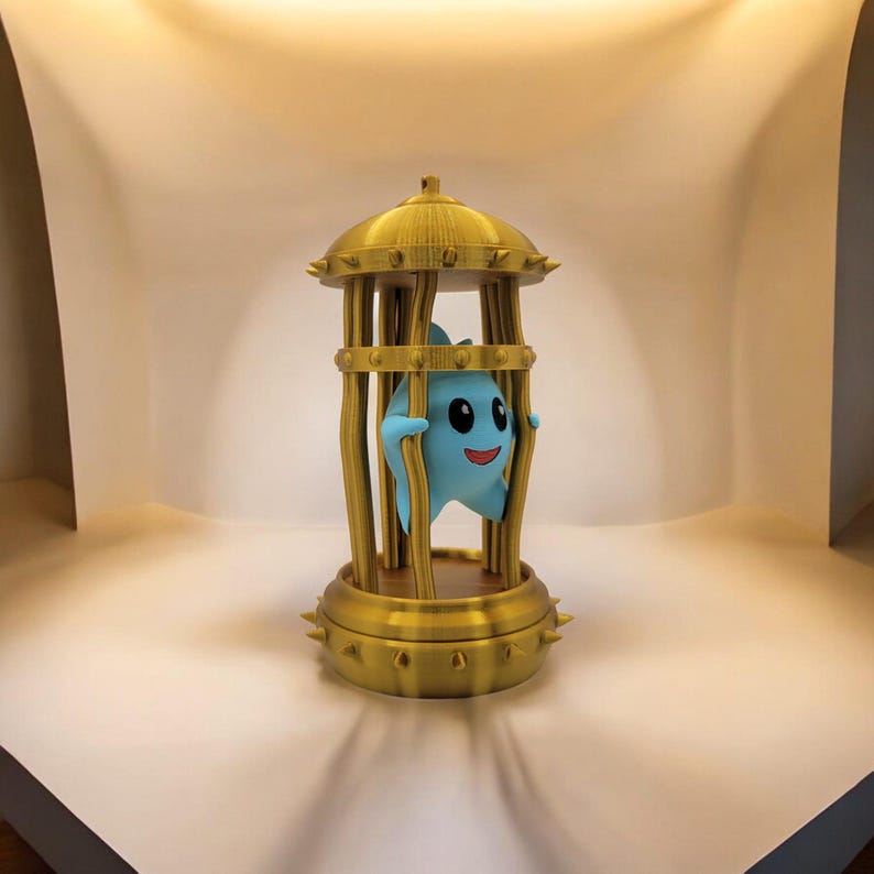 Lumalee in Cage 3D Printed Model - Super Mario Bros Game Collectible ...