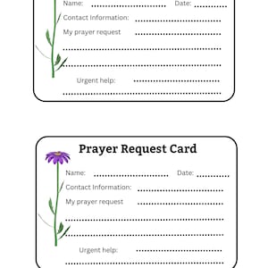 Prayer Request Card, Church Prayer Request, Color Prayer Request ...