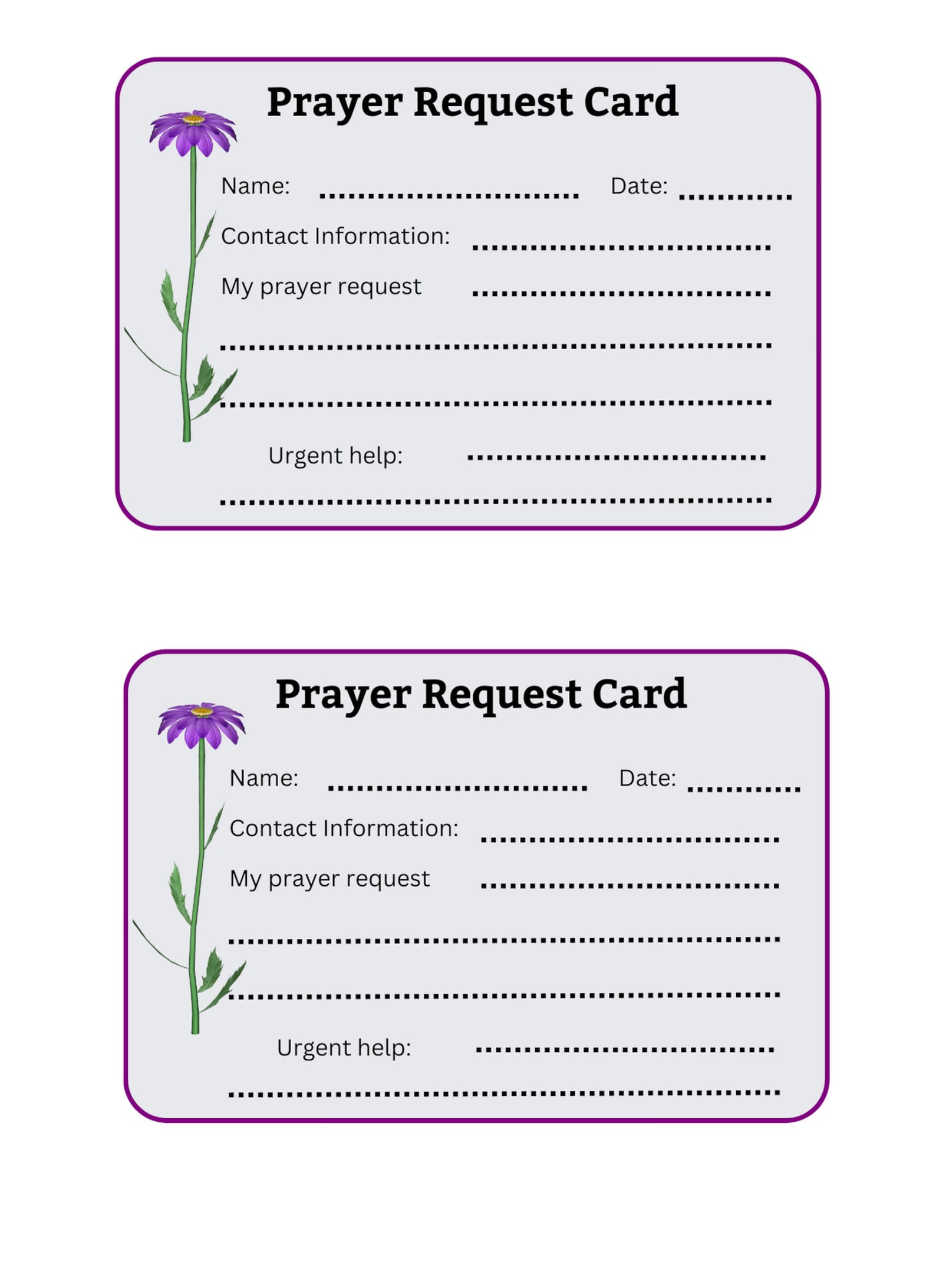 Prayer Request Card, Church Prayer Request, Color Prayer Request ...