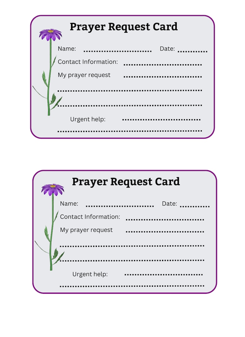 Prayer Request Card, Church Prayer Request, Color Prayer Request ...