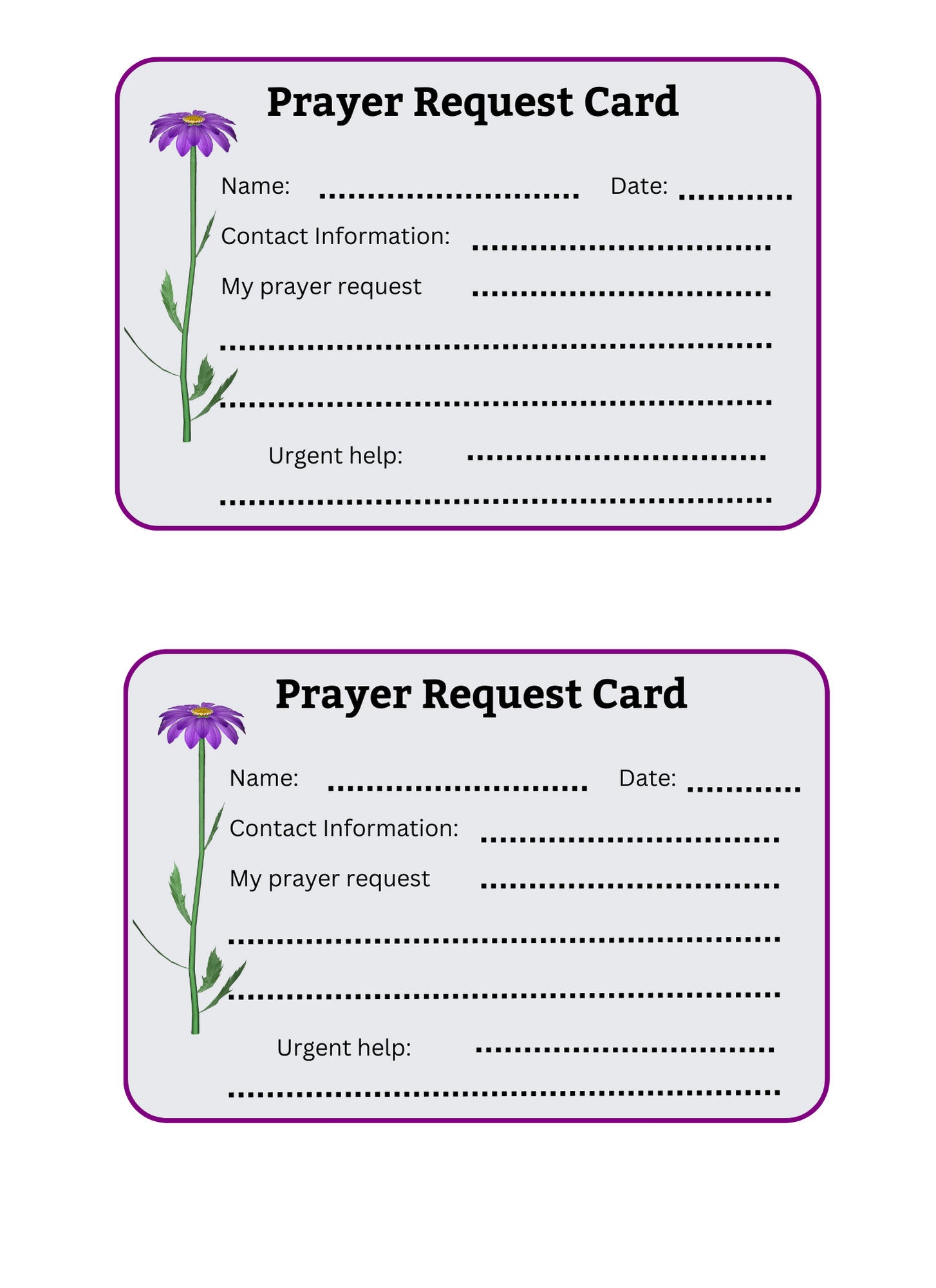 Prayer Request Card, Church Prayer Request, Color Prayer Request ...