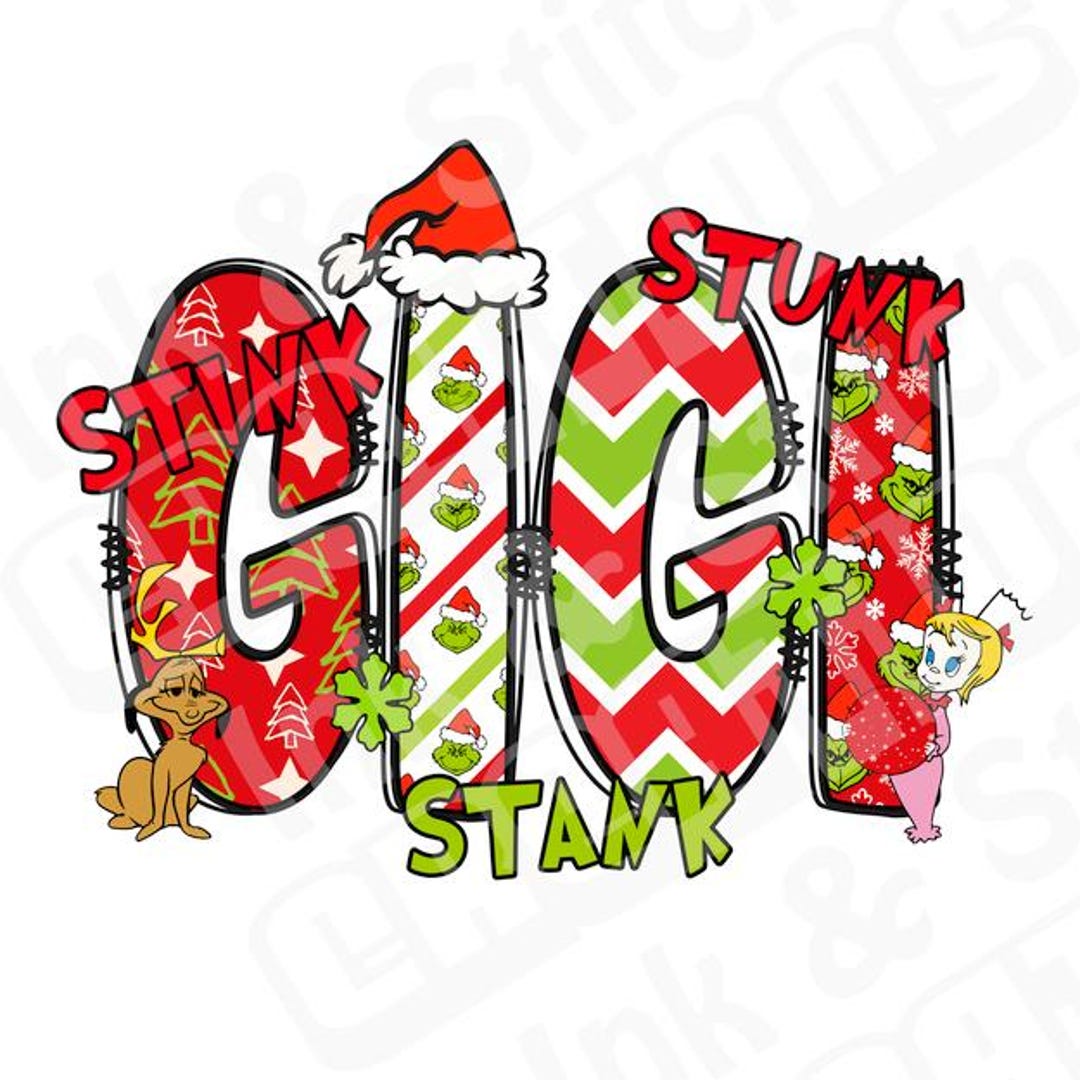 Gigi Grinch Red, Green, Xmas, Transparent Background, 300 or Better Dpi ...
