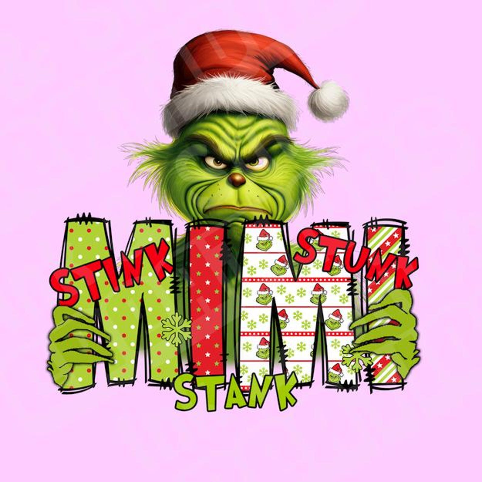 MIMI Grinch Grab Christmas, Caps, Transparent Background, 300 or Better ...