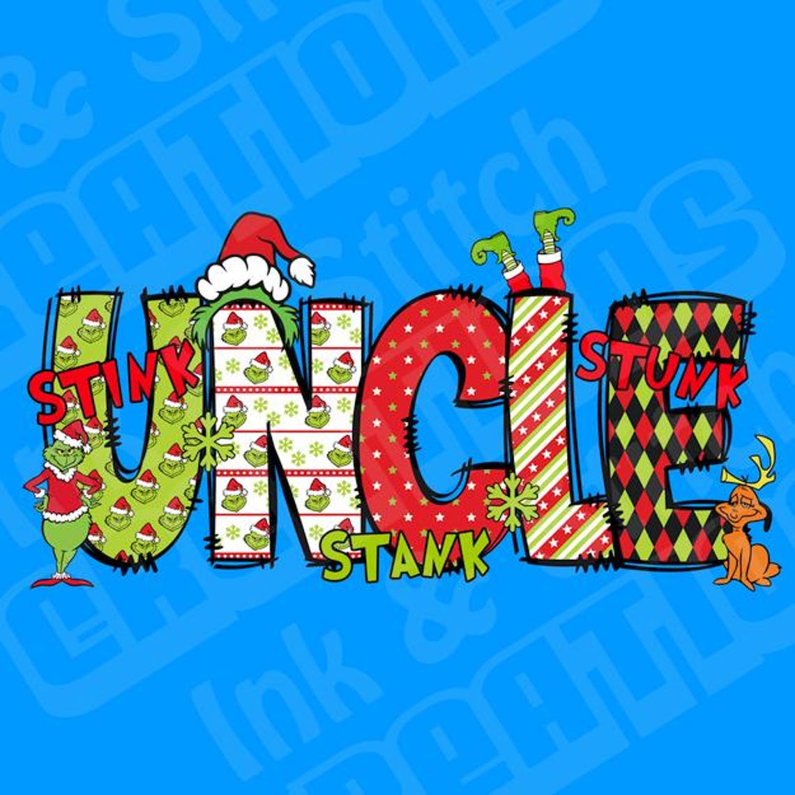 UNCLE Grinch Christmas, Caps, Transparent Background, 300 or Better Dpi ...