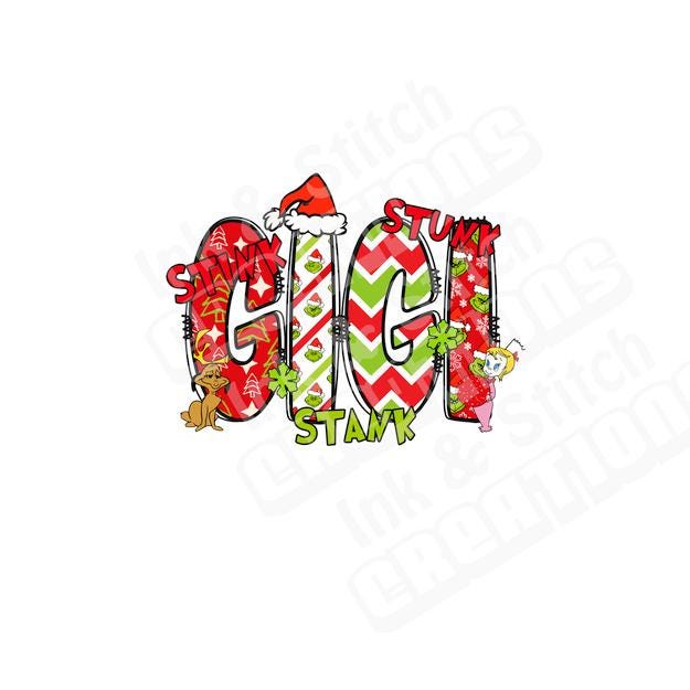 Gigi Grinch Red, Green, Xmas, Transparent Background, 300 or Better Dpi ...