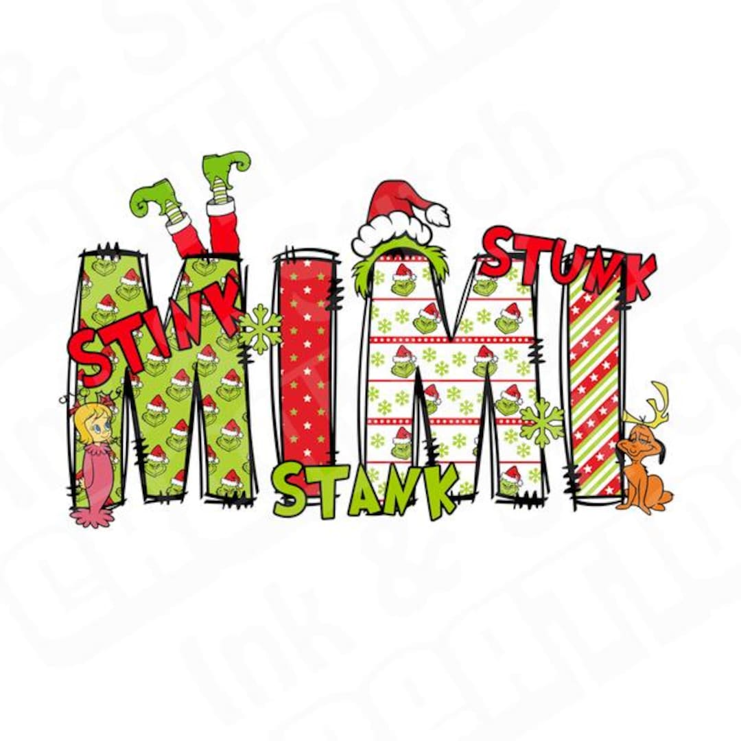 MIMI Grinch, Christmas, Transparent Background 300 Dpi PNG Vector Image ...