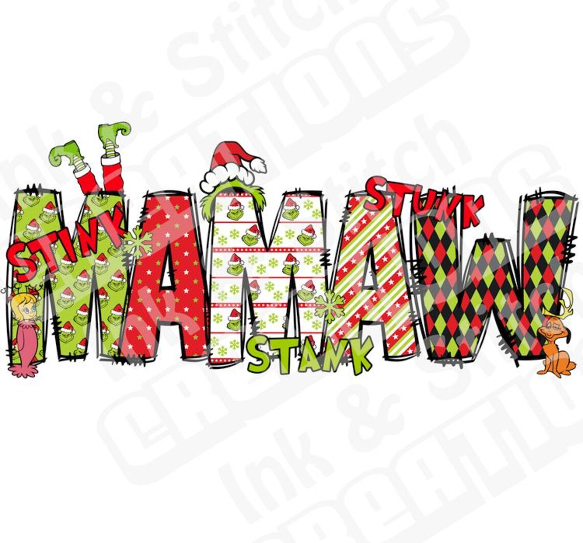 MAMAW Grinch, Transparent Background, 300 or Better Dpi, Png Digital ...