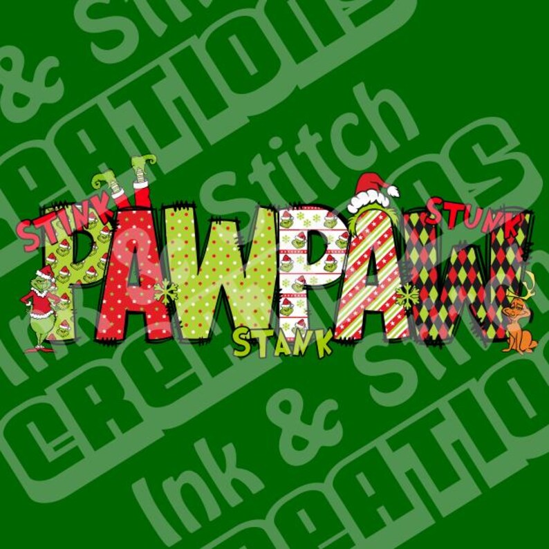 PAWPAW Grinch Christmas, Transparent Background, 300 or Better Dpi, Png ...