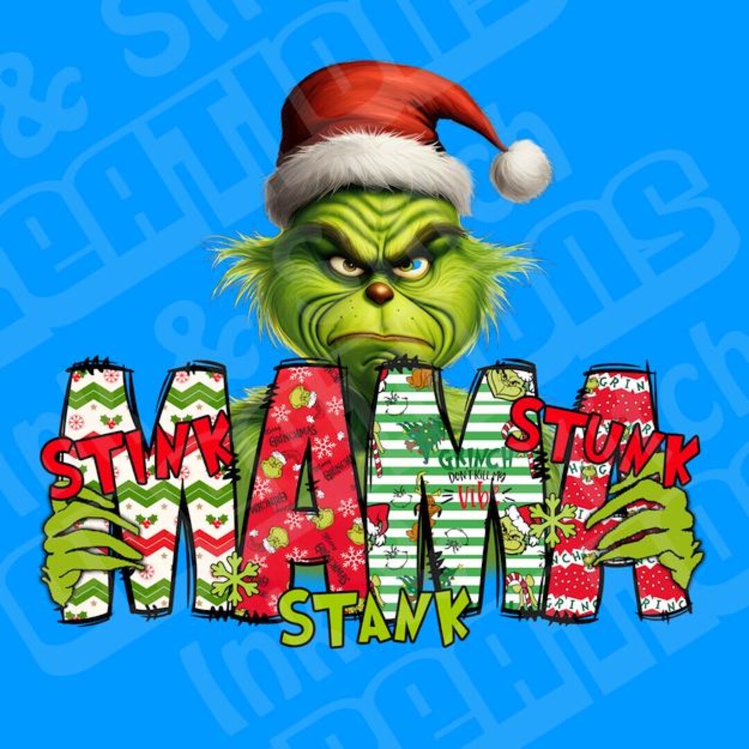 MAMA Grinch Grab Christmas Ver2, Caps, Transparent Background, 300 or ...