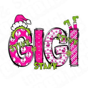 GIGI Pink Grinch Christmas, Transparent Background, 300 or Better Dpi ...