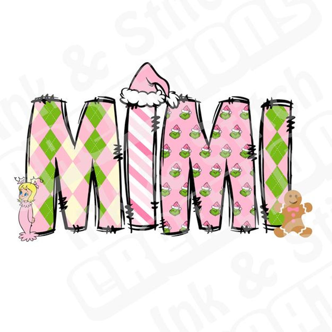 Mimi Grinch Pink, Xmas, Transparent Background, 300 or Better Dpi, Png ...